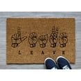 Doormat Leave ASL Sign Language Welcome Mat Funny House Warming Gift ...
