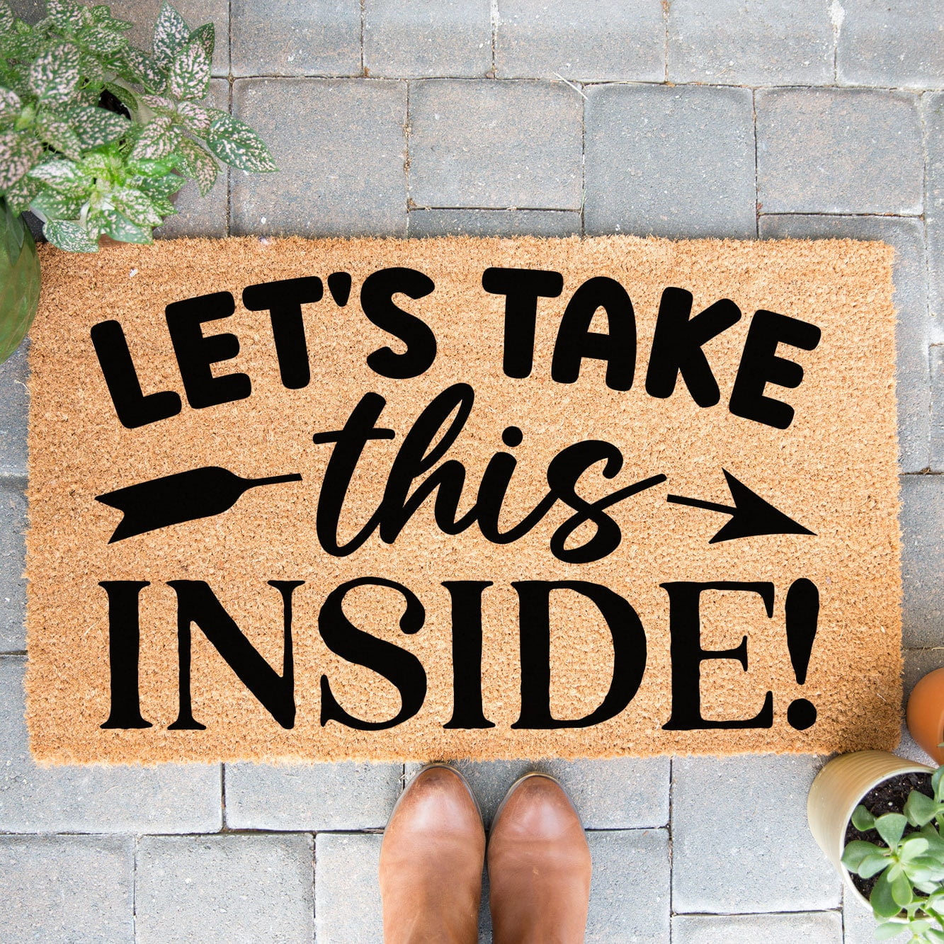 Doormat Let's Take This Inside Farmhouse New Home Gift Home Doormat Do ...