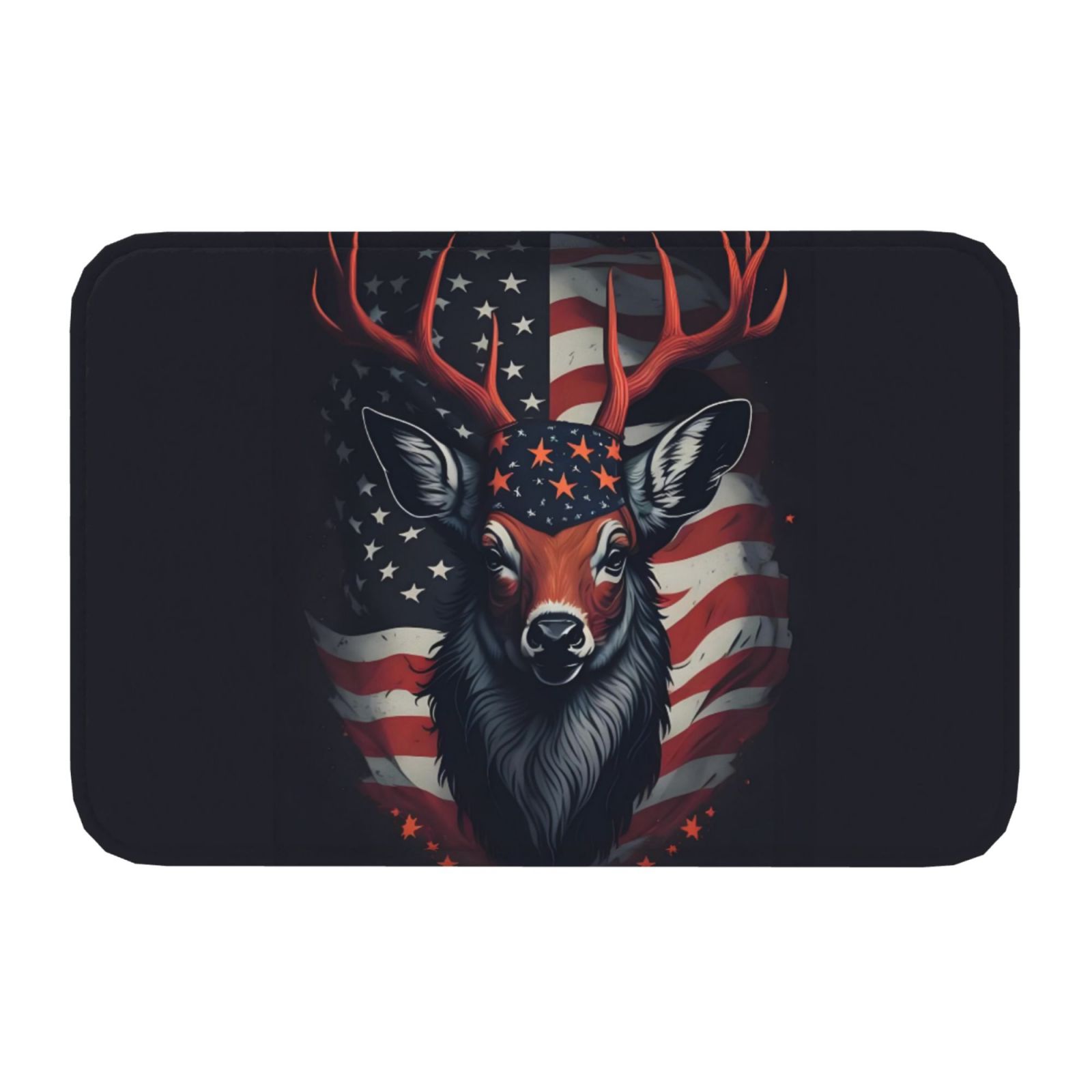 Doormat Modern Usa Deer Head Pattern, Durable Flannel Fabric ...