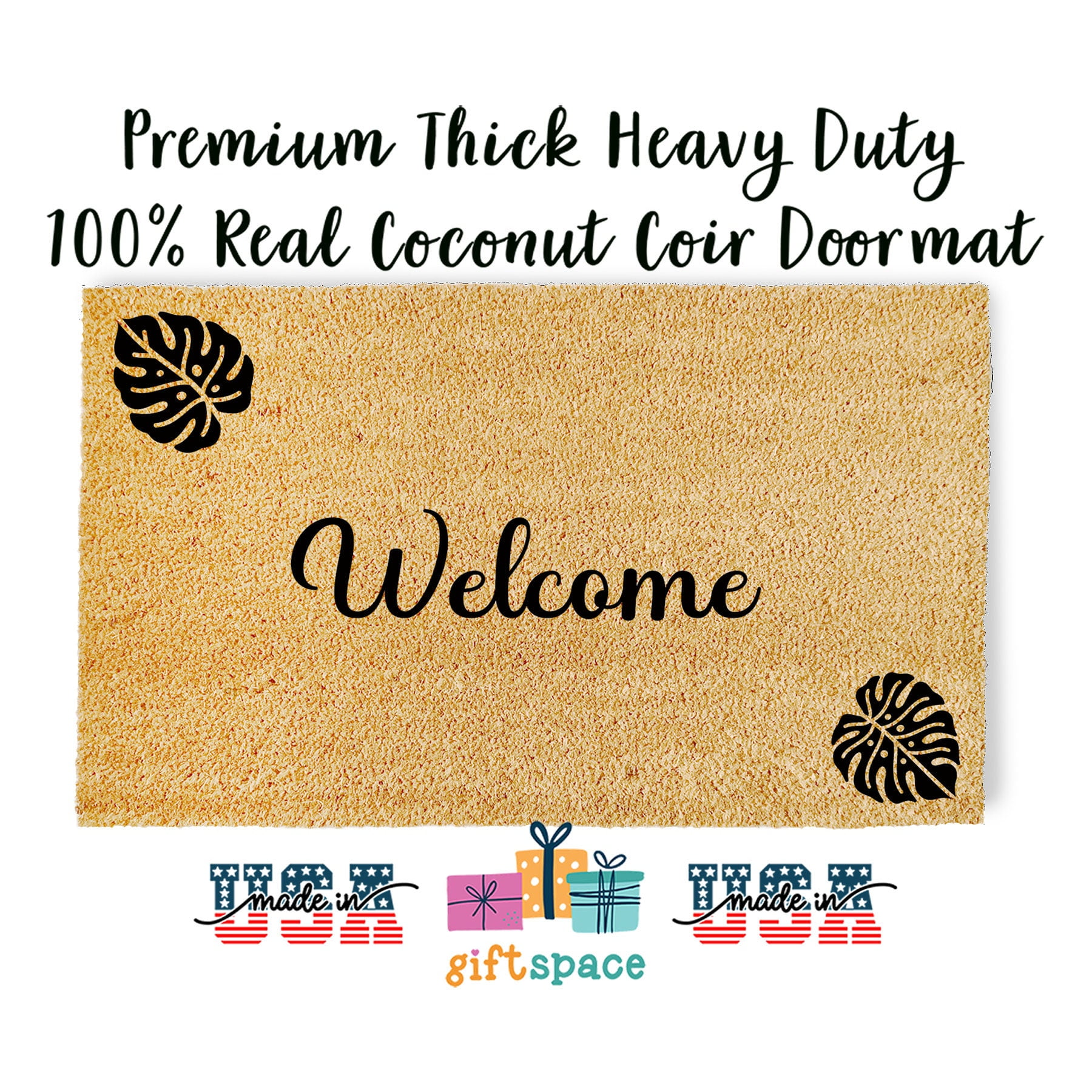 Doormat Monstera Leaf Welcome Mat Plants Porch House Plant Leaf Hous ...