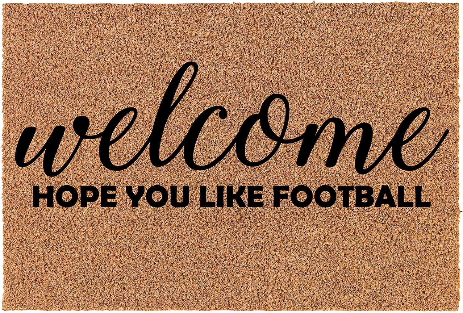 Doormat Natural Coco Coir Door Mat Welcome Hope You Like Football (30 ...
