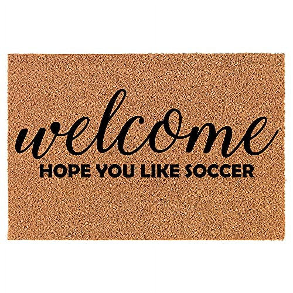 Doormat Natural Coco Coir Door Mat Welcome Hope You Like Soccer (30" x ...