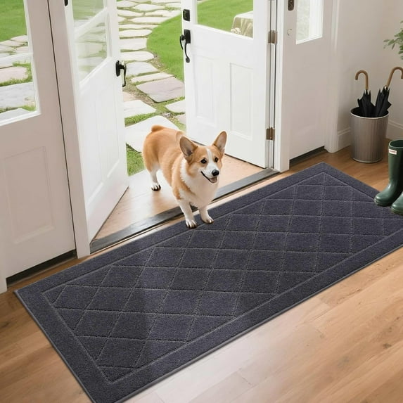 Doormat Non-Slip Entryway Rugs Washable, Dog Door Mat Stain Resistant ...