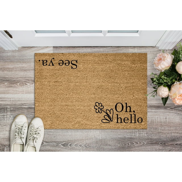 Doormat Oh Hello, See Ya Welcome Mat Funny Front Porch Front Door Ho ...