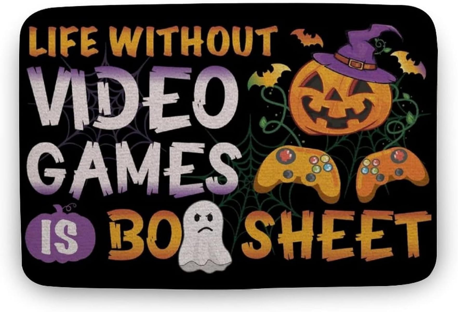 Doormat Outdoor Entrance Welcome Funny Boo Video Gaming Controller ...