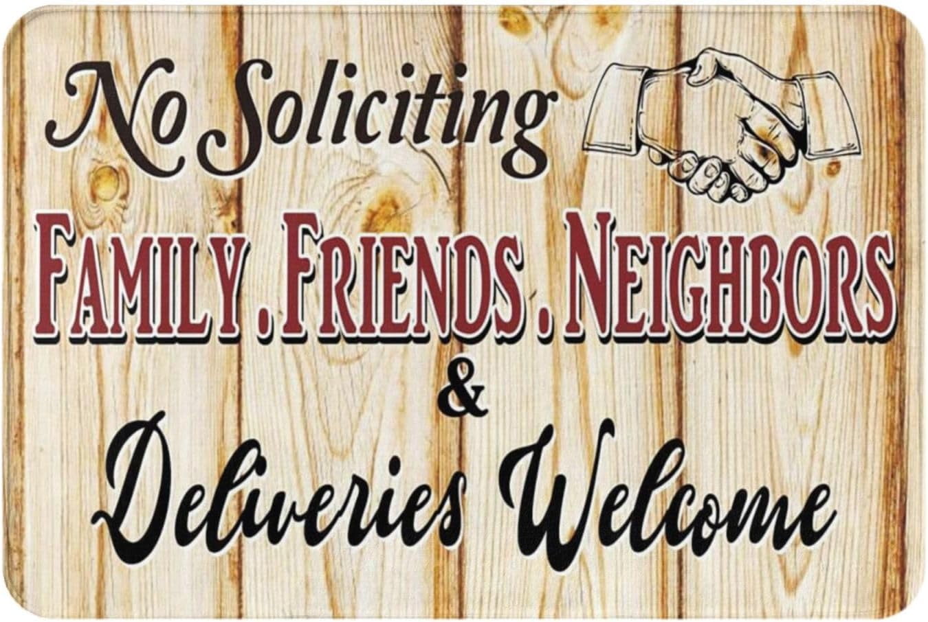 Doormat Outdoor Entrance Welcome No Soliciting Family Friends and ...
