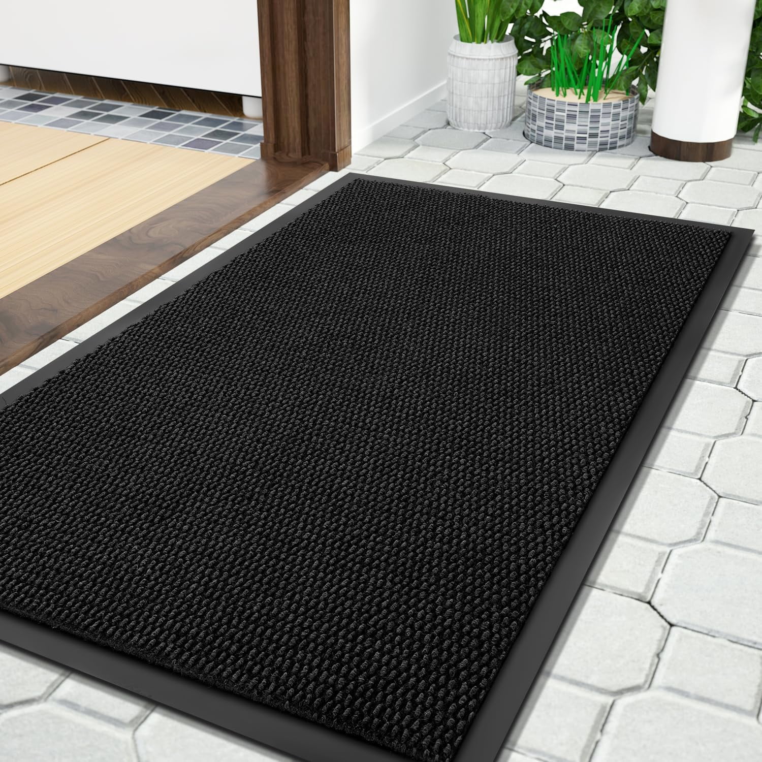 Doormat Outdoor Indoor Entrance 36 x 17, All-Season All-Weather Front ...