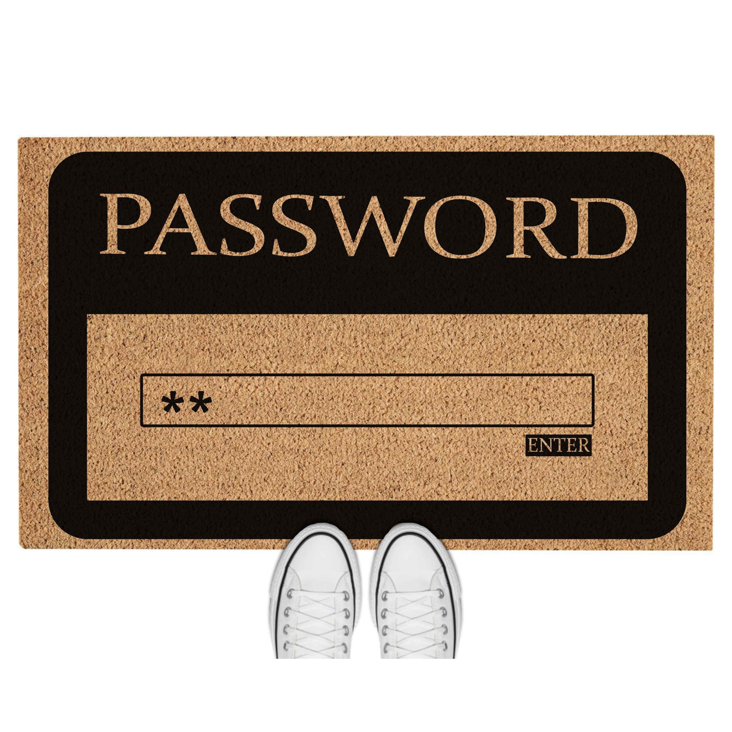 Doormat Password Welcome Mat Funny Moving Gift House Warming Gift Cl ...