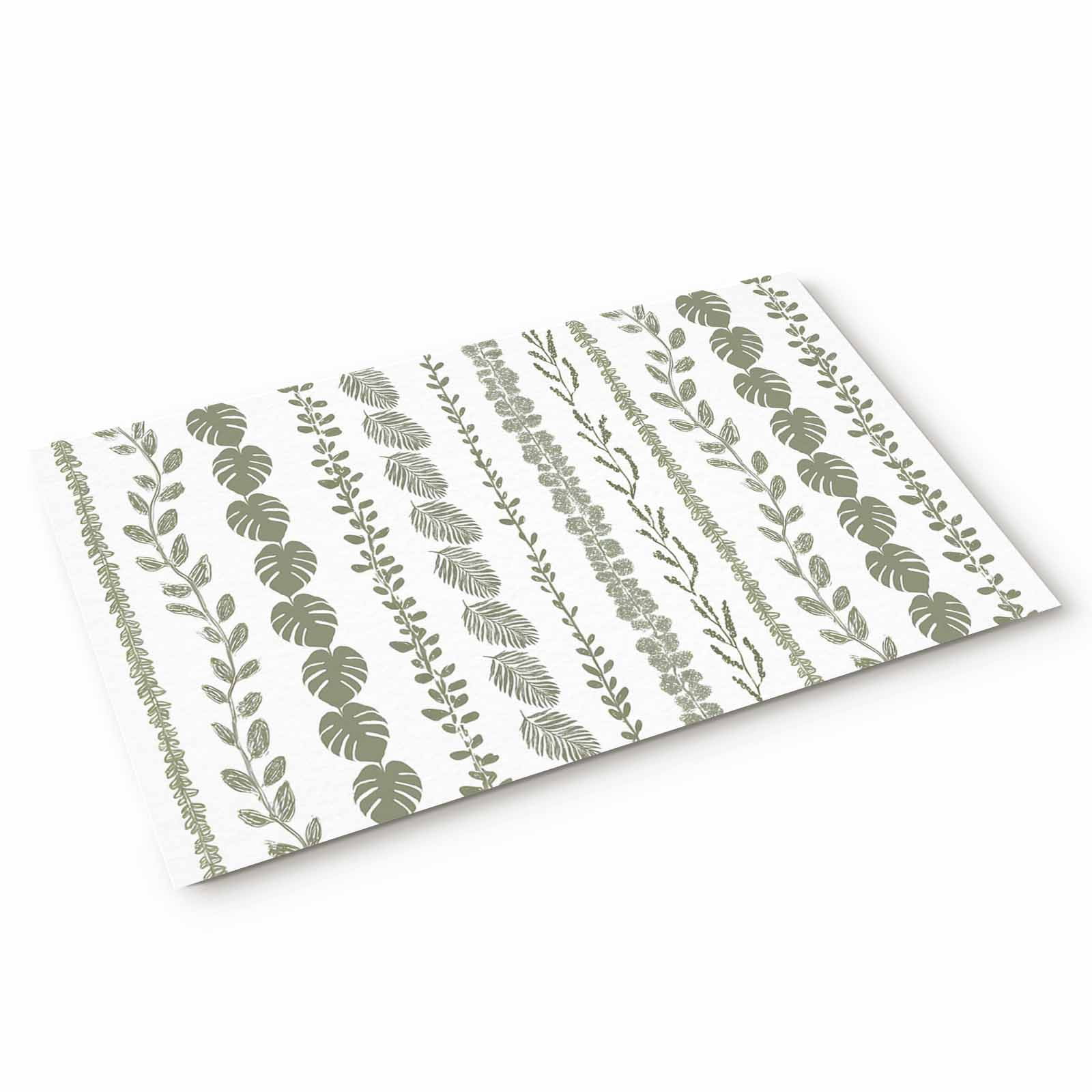 Doormat Sage Green Fern Fronds Doormats Entrance Door Rug Tropical Palm ...