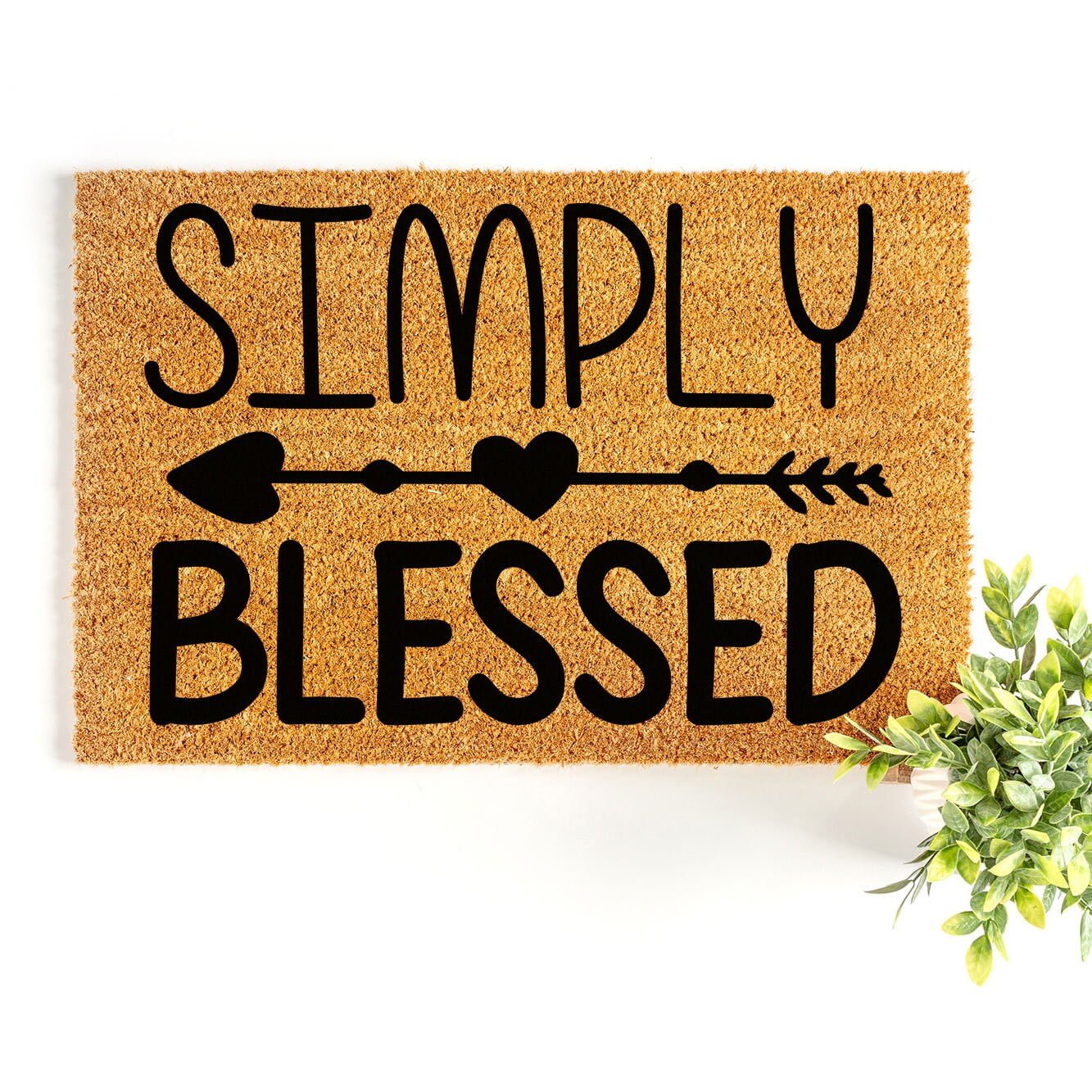 Doormat Simply Blessed | Welcome Mat Rug Porch Decor Home Gift Engagem ...