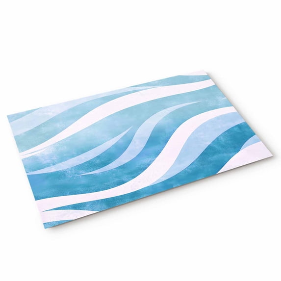 Doormat Sky Blue Stripe Doormats Entrance Door Rug Modern Abstract ...