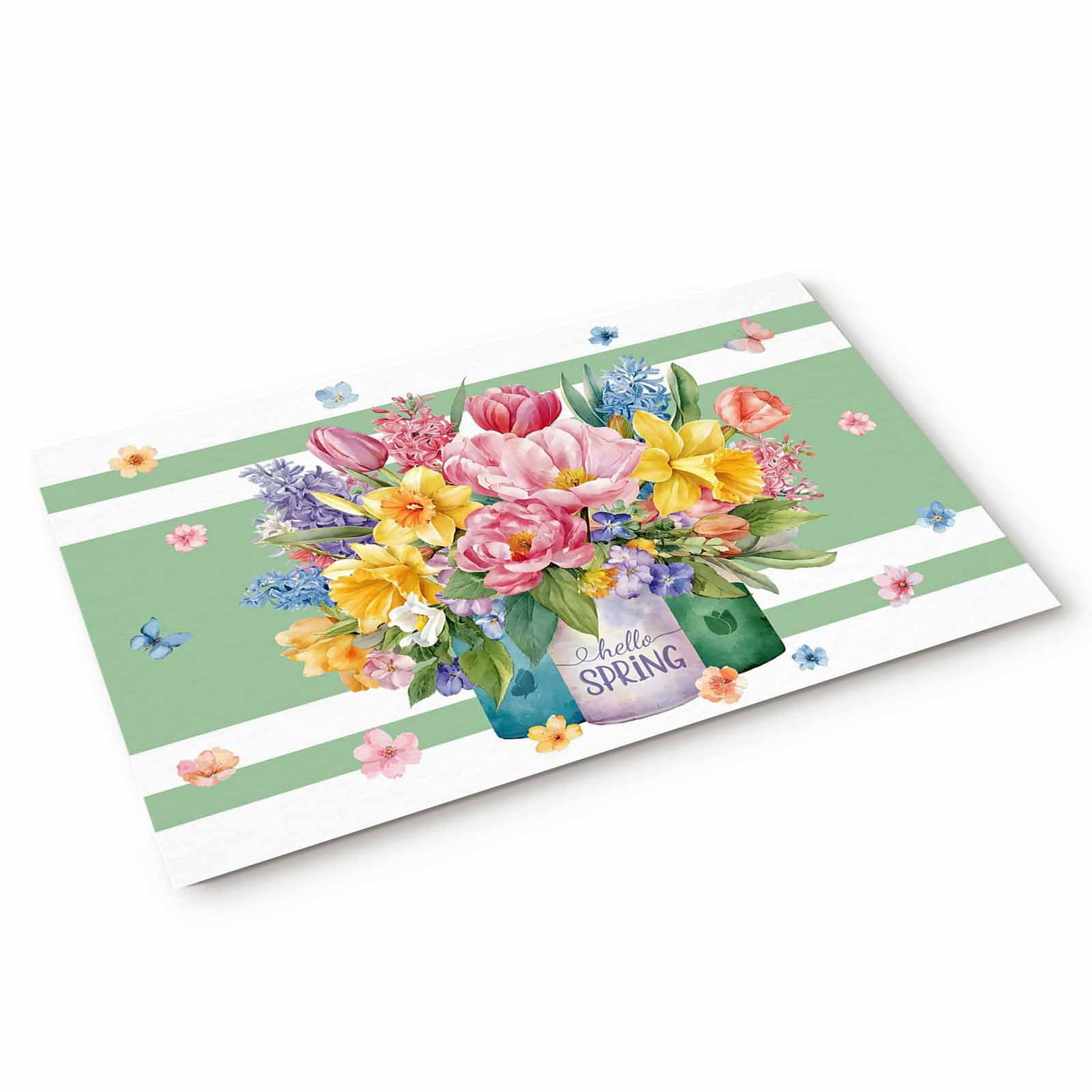 Doormat Spring Floral Vase Doormats Entrance Door Rug Tulip Daisy ...