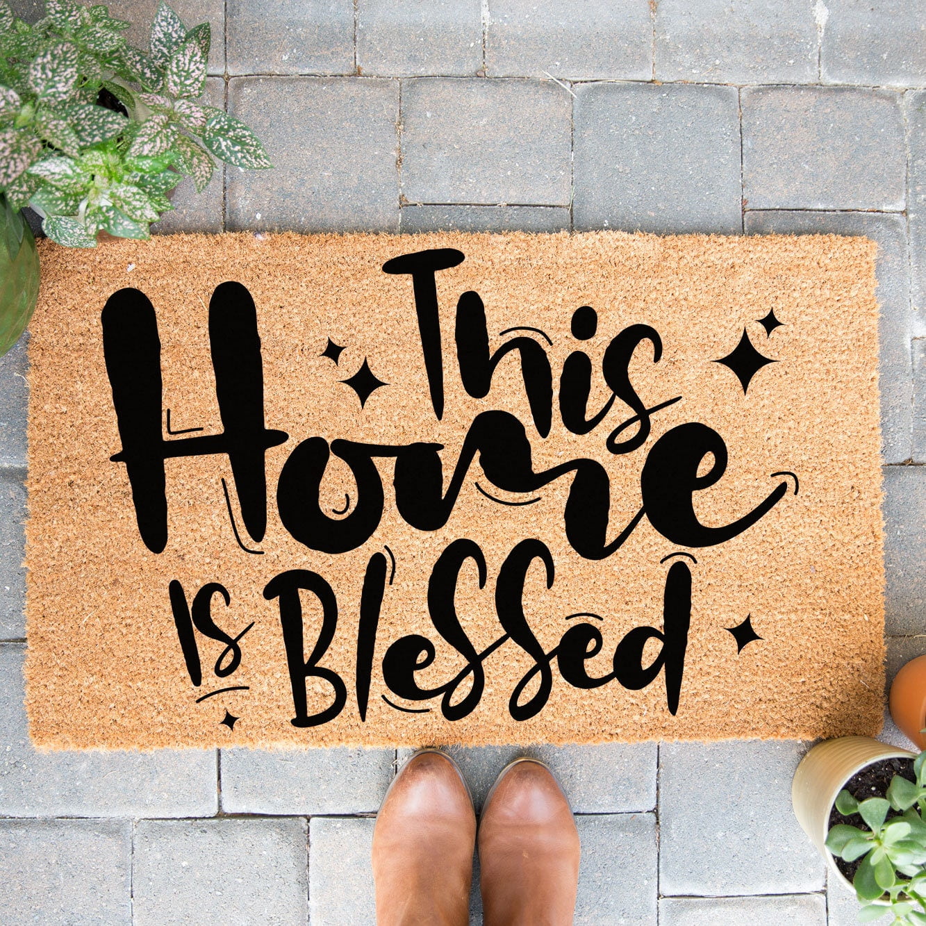 Doormat This Home Is Blessed | Welcome Mat Front Porch House Warming G ...