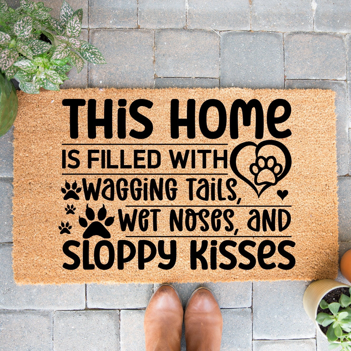 Doormat This Home Is Filled With Wagging Tails Dog Welcome Mat Dogs Fr ...