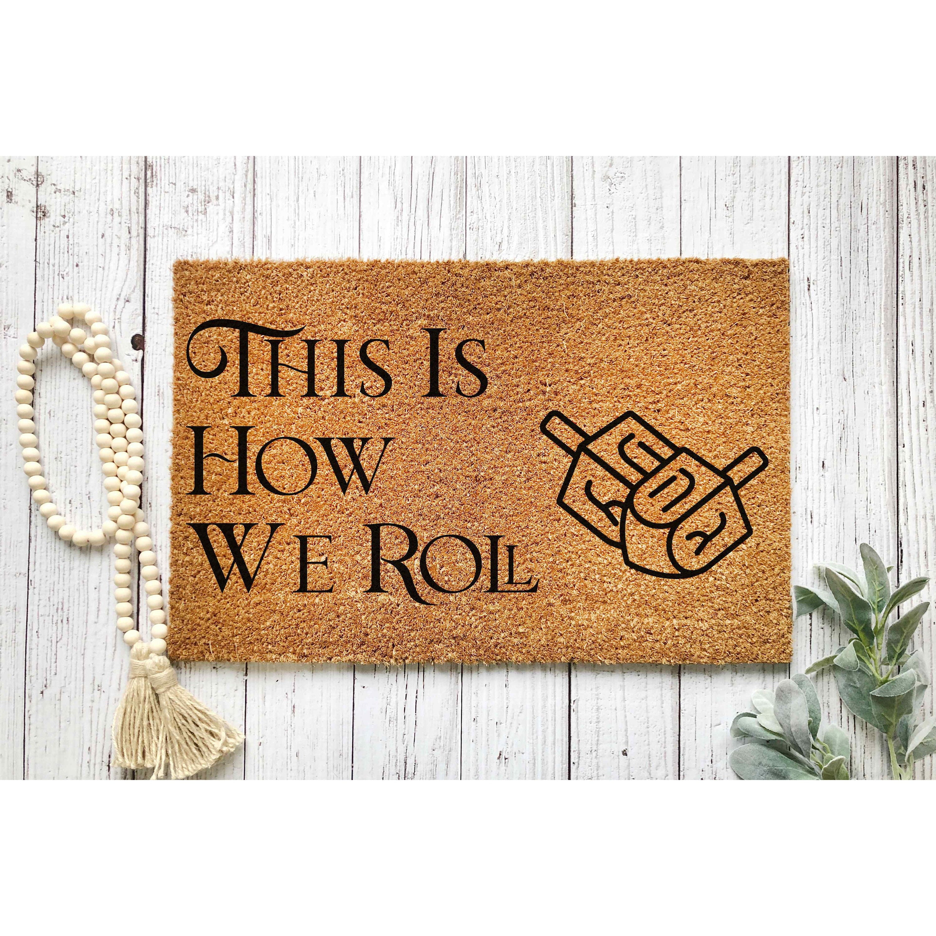 Doormat This Is How We Roll Jewish Happy Hanukkah Challah Sameach H (24 ...