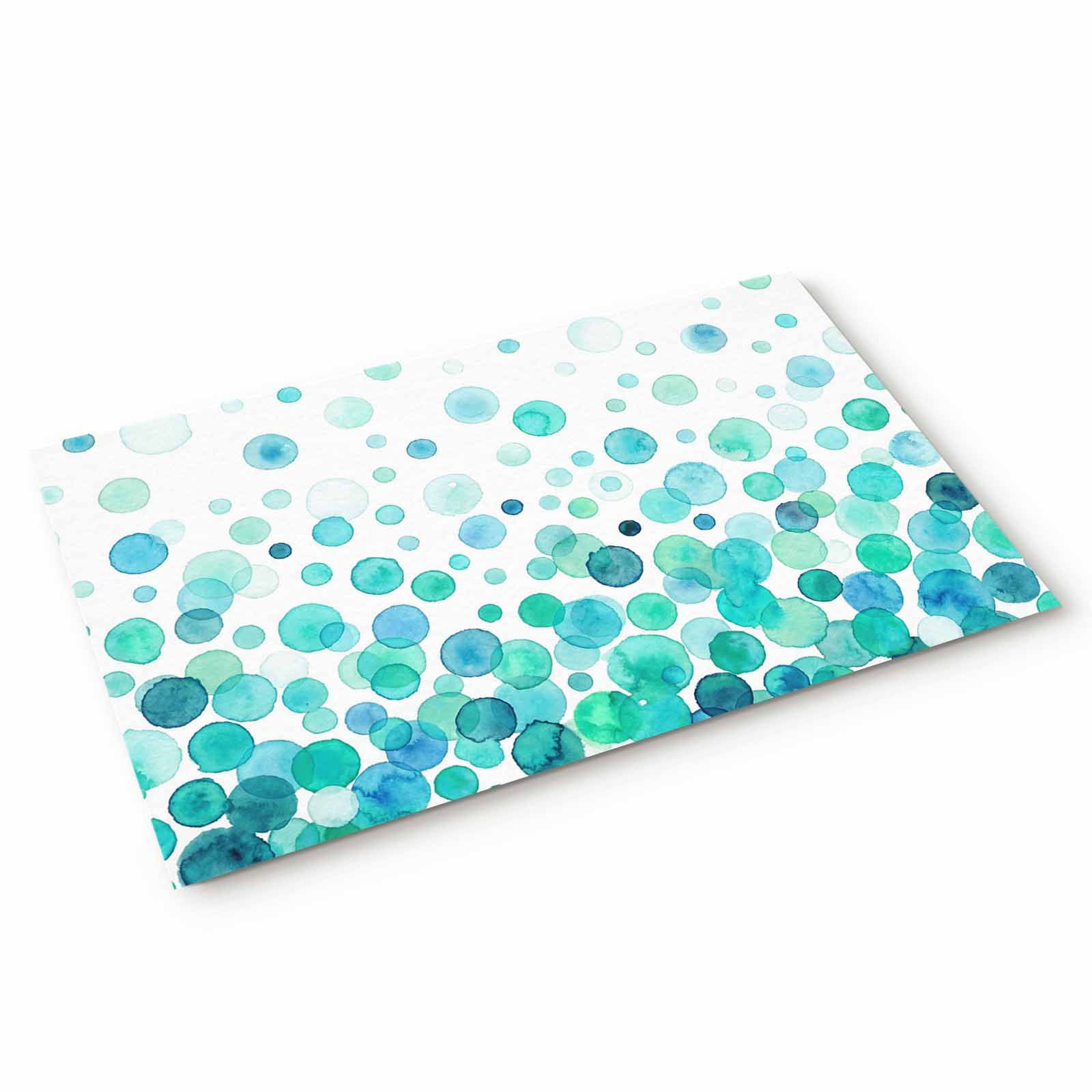 Doormat Turquoise Polka Dots Doormats Entrance Door Rug Watercolor ...