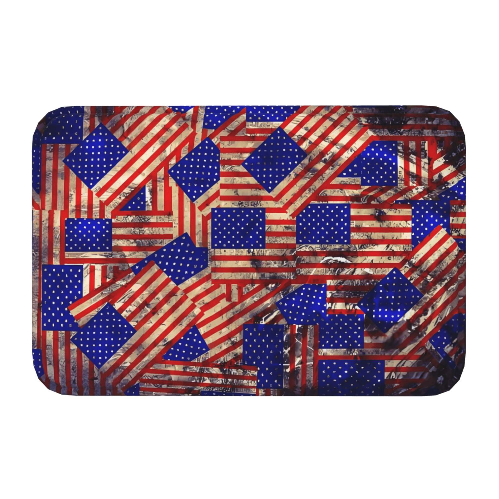 Doormat Vintage Usa Flag Pattern, Durable Flannel Fabric, Waterproof ...