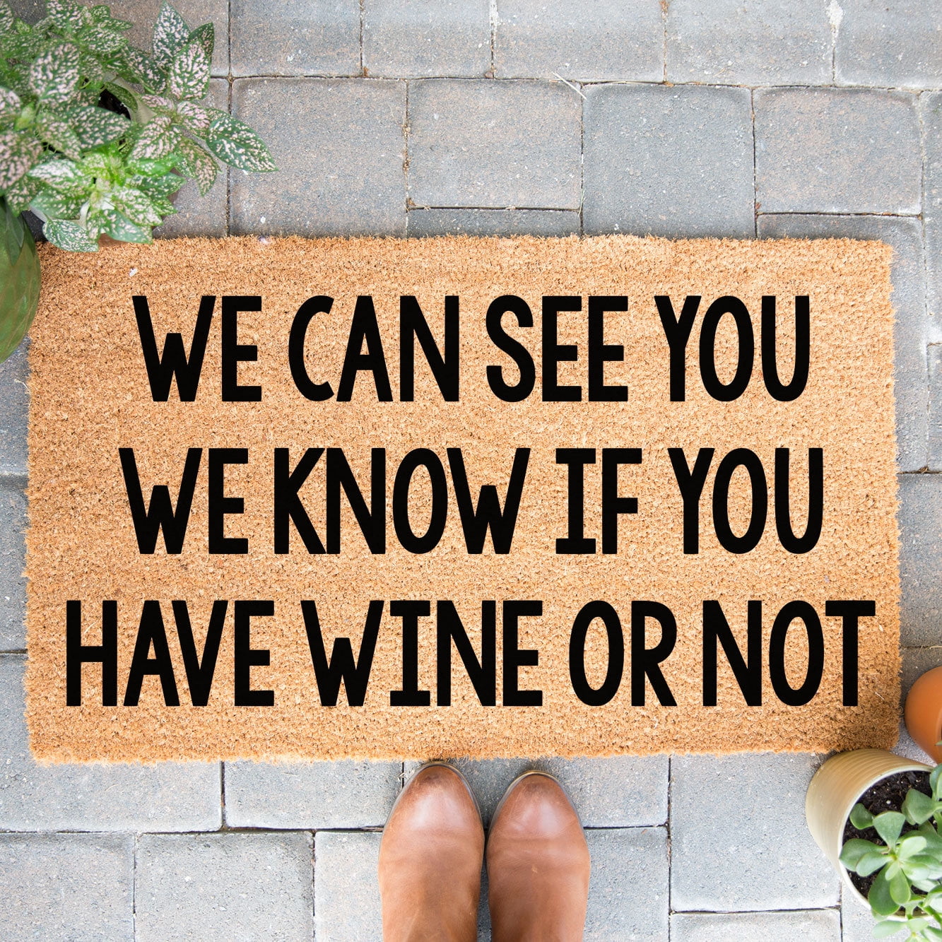 Doormat We Can See You, We Know If You Have Wine Or Not Welcome Mat Fu (24" x 36") #6010 ...
