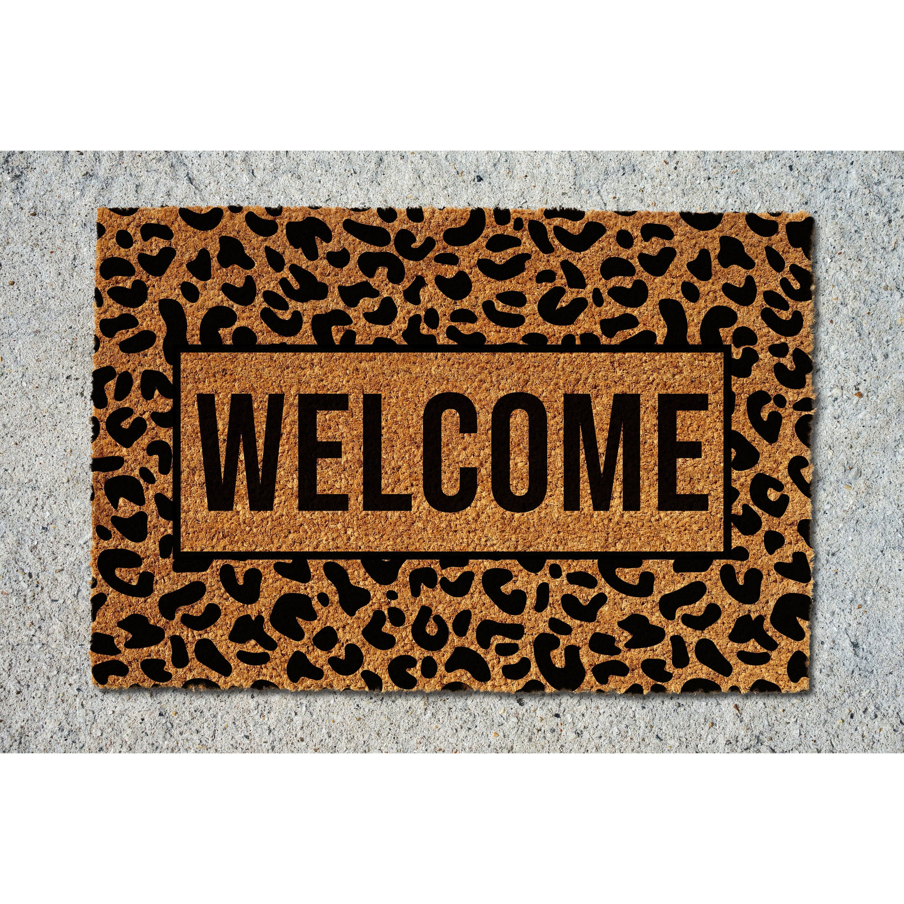 Doormat Welcome Cheetah Print Welcome Mat Funny First House Gift Mov ...