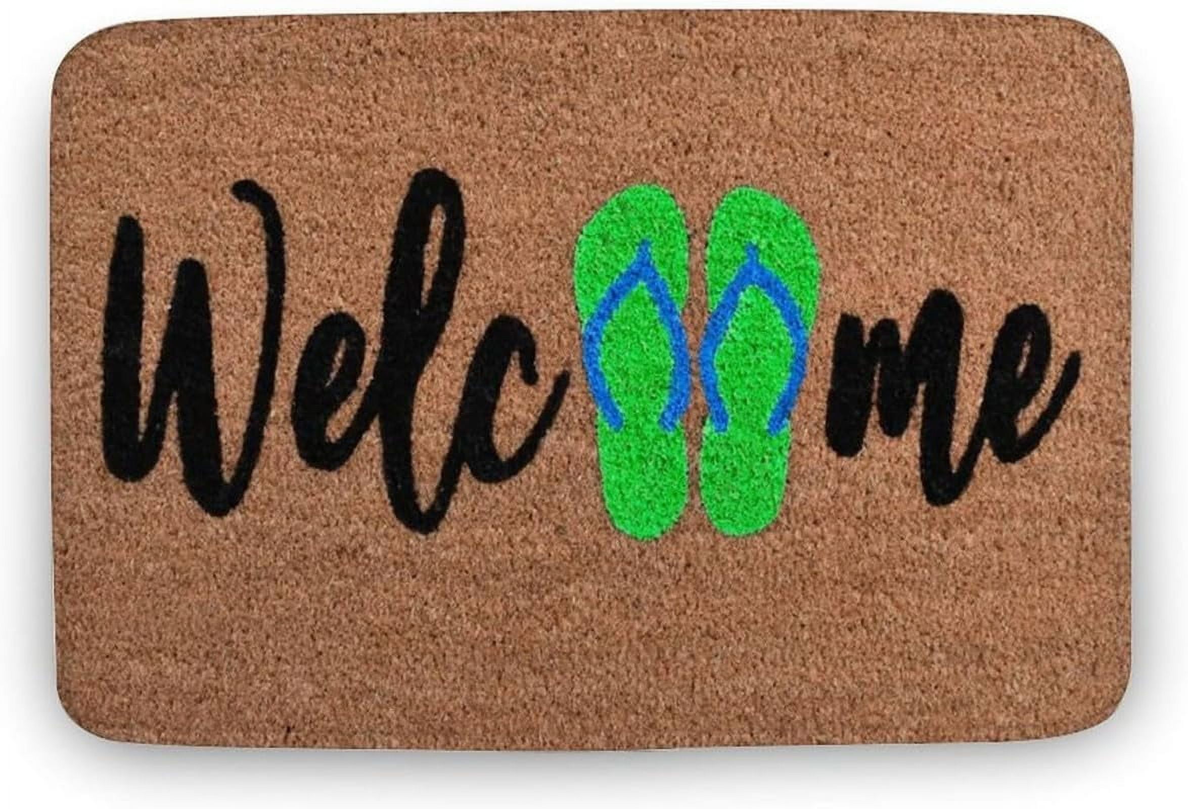 Doormat Welcome Flip Flop Funny Entryway Rugs Indoor Non Slip, Washable ...