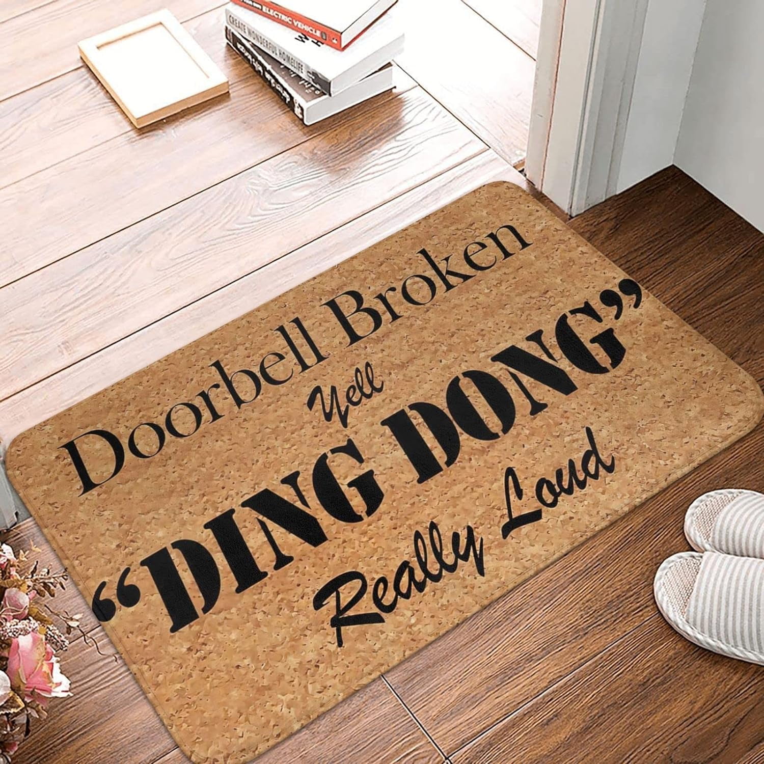 Doormat Welcome Mat Door Mats Outdoor Doorbell Broken Yell Ding Dong ...