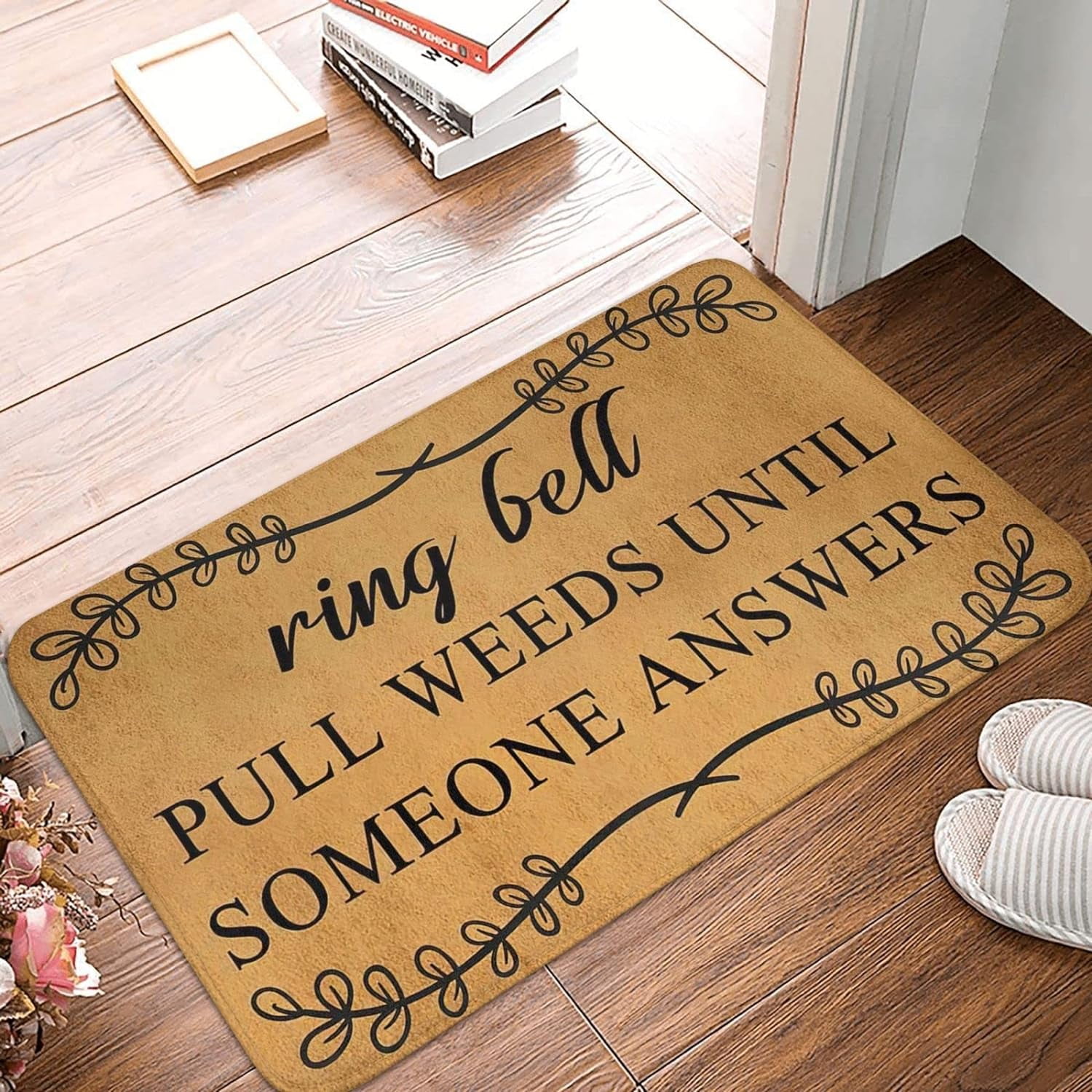 Doormat Welcome Mat Door Mats Outdoor Ring Bell Pull Weeds Until ...