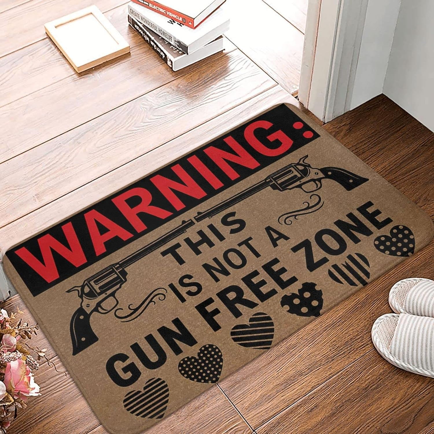 Doormat Welcome Mat Door Mats Outdoor Warningthis is Not A Gun Free ...