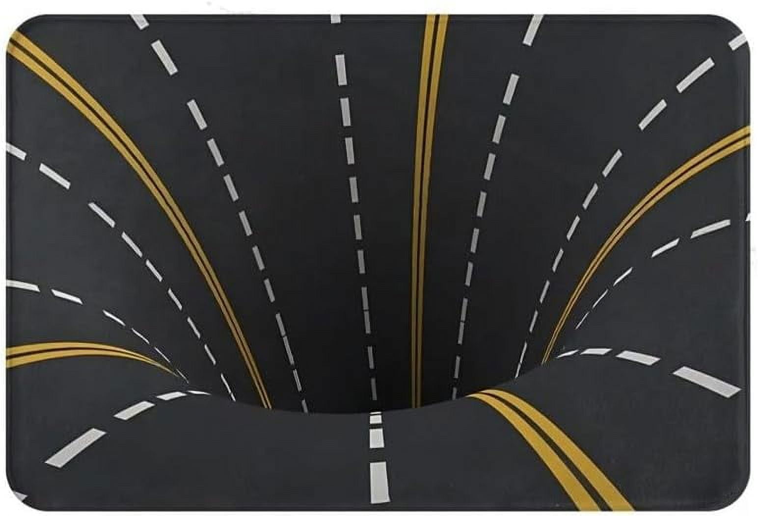 Doormat Welcome Optical Illusion Highway Road Lines Black Hole Funny ...