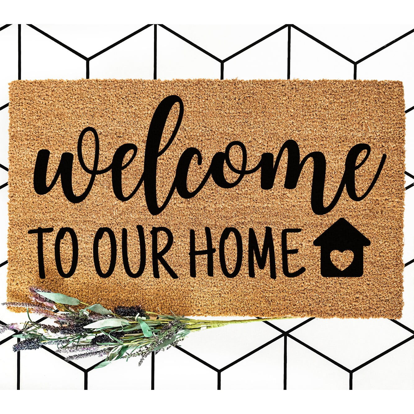 Doormat Welcome To Our Home Welcome Mat Outdoor Gift For Her Porch De ...
