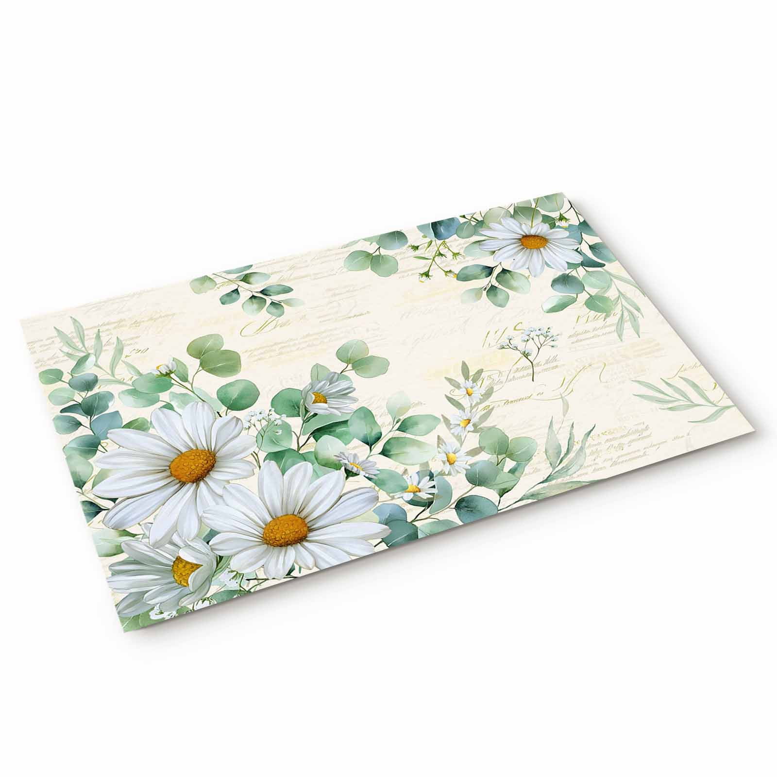 Doormat White Daisy Doormats Entrance Door Rug Farmhouse Green ...