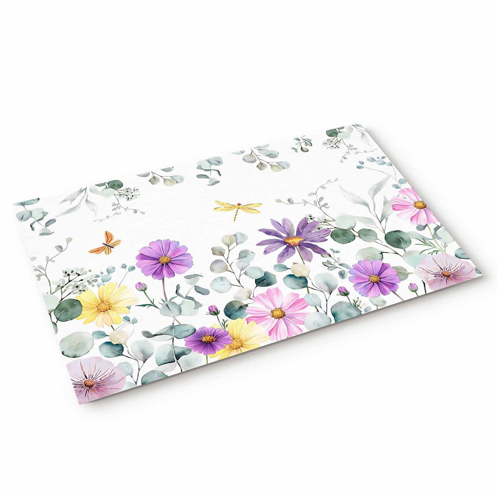Doormat Wildflower Doormats Entrance Door Rug Butterfly Eucalyptus ...