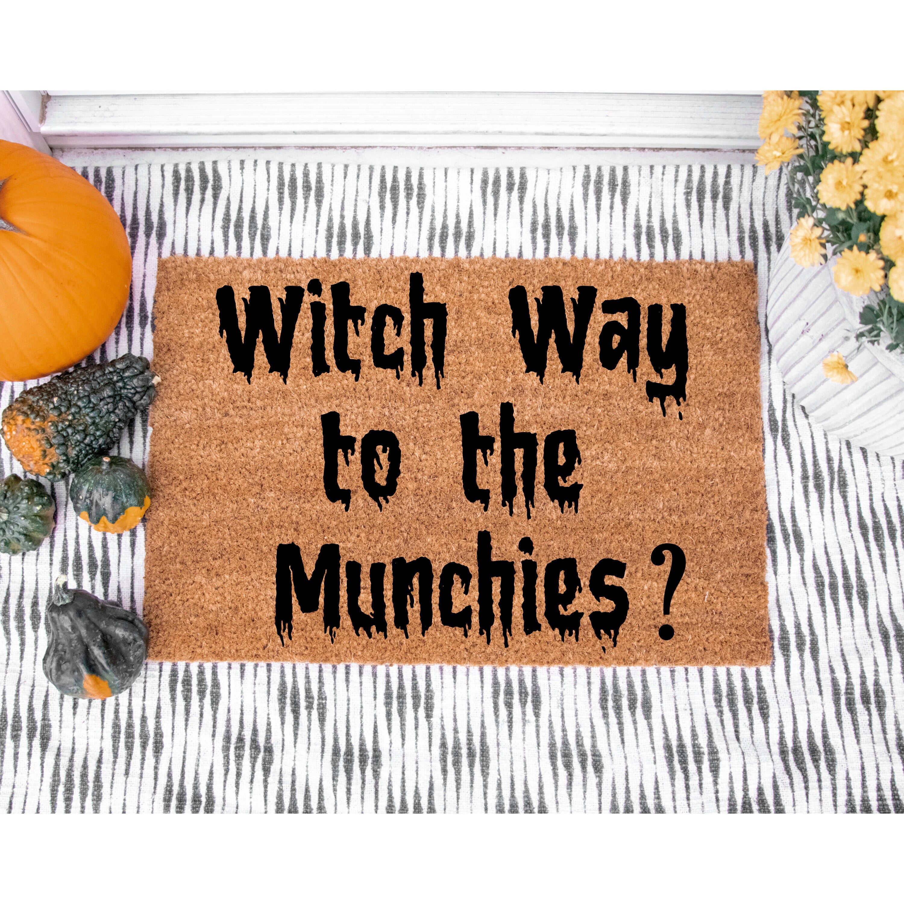 Doormat Witch Way To The Munchies Halloween Doormat Welcome Mat Spider ...