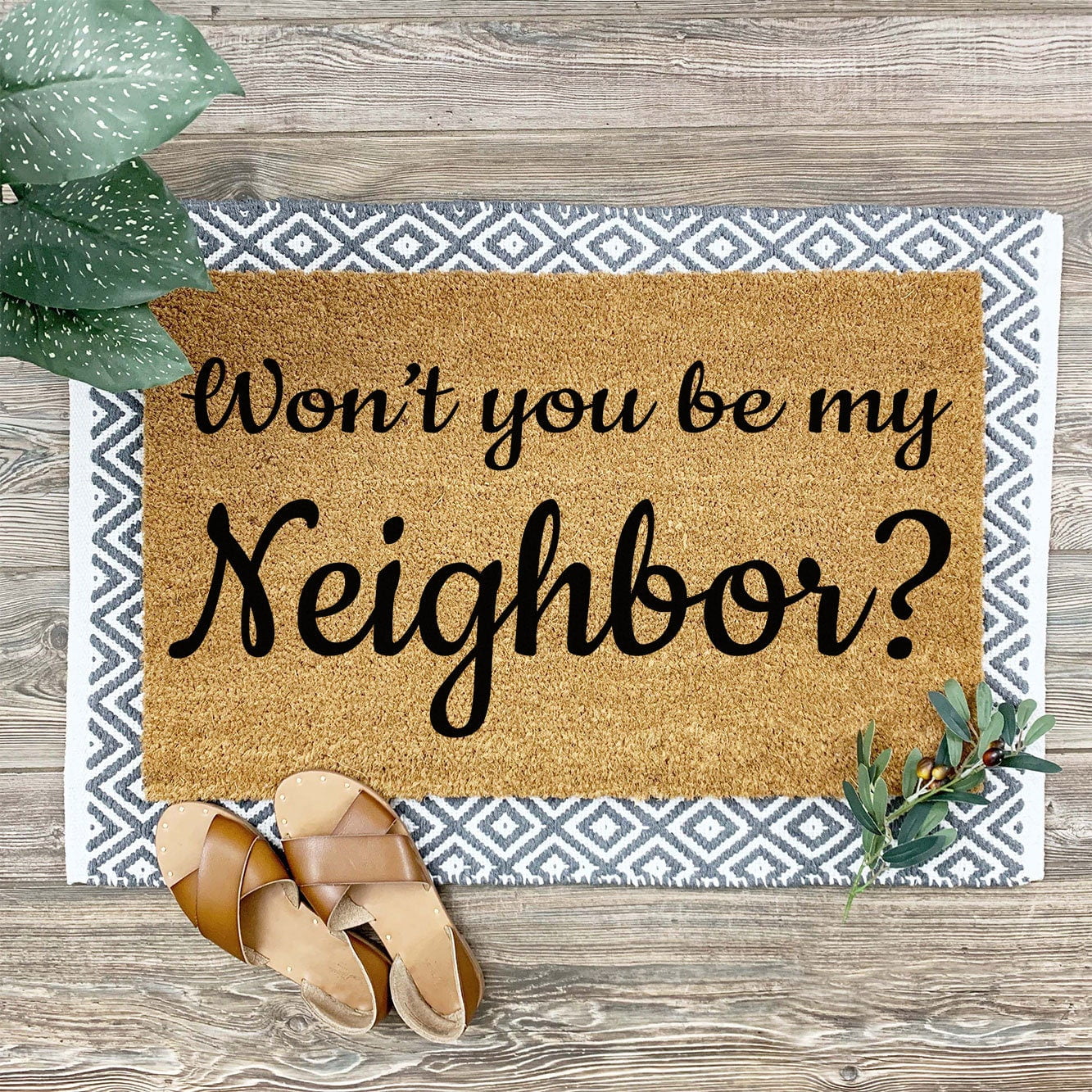 Doormat Won't You Be My Neighbor? Welcome Mat Funny Housewarming Gif ...