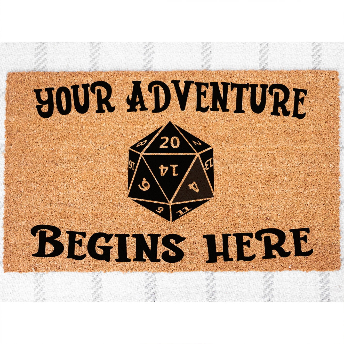 Doormat Your Adventure Begins Here DND Welcome Mat Rug Birthday Gift ...
