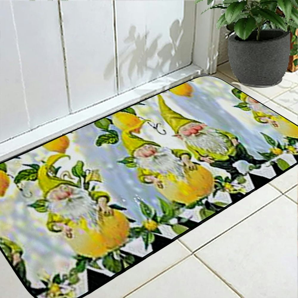 Doormats Entrance Rugs Lemon Gnome Fresh Farm Entryway Door Mats Black ...