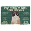 Rustic Doormat Outdoor Bathmat House Rules Golden Retriever Dog Doormat ...