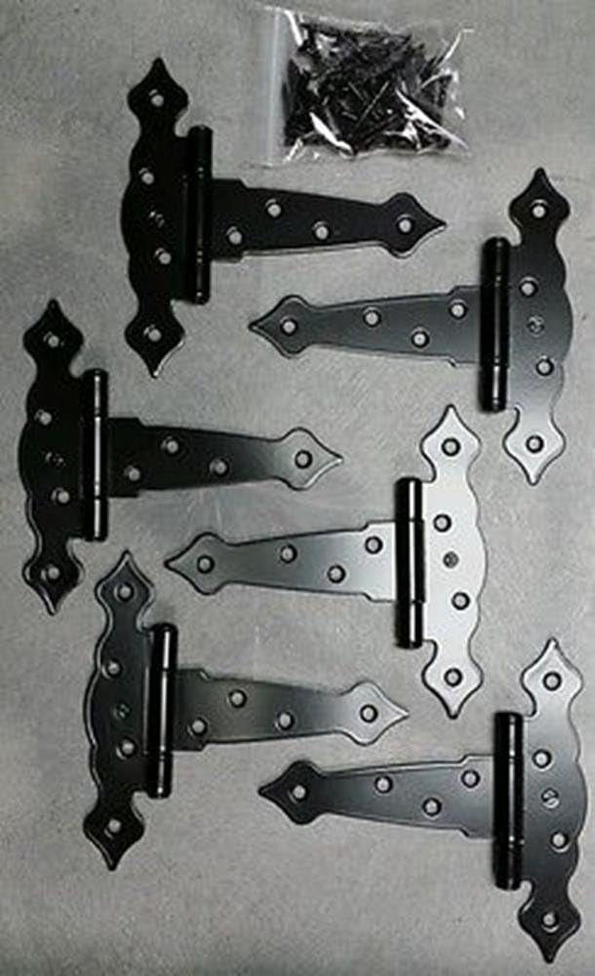 Doors & Door Hardware 5" Heavy Duty Decorative T Hinges (6 Black ...