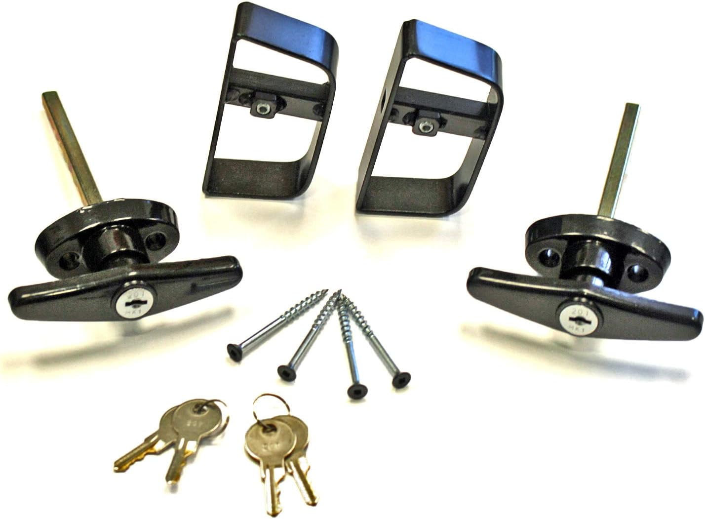 Doors & Door Hardware Black T Handle Door Lock Set - shed, gate ...