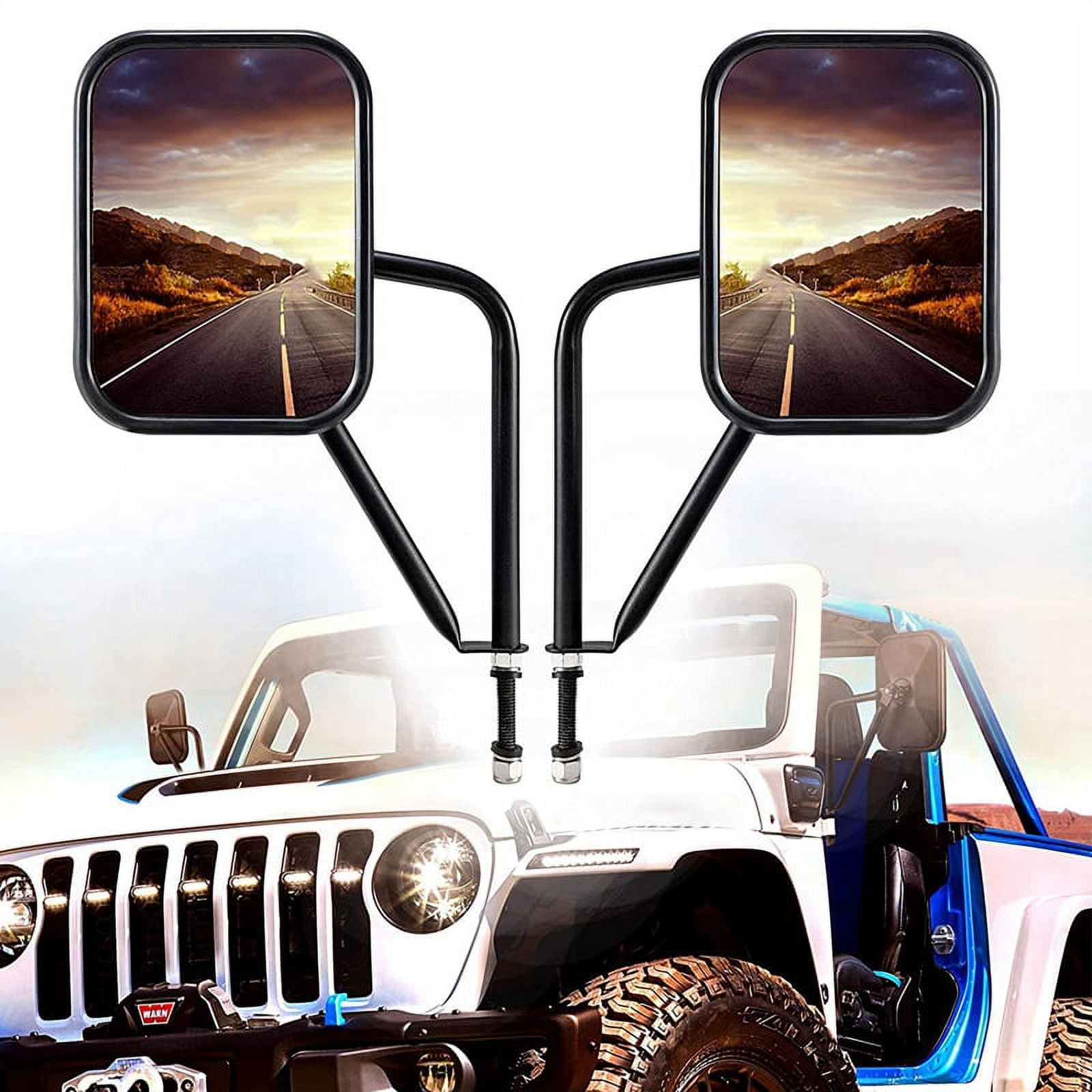 Jeep Wrangler CJ YJ TJ JK JL & Rear View Accessories, Square Door Side ...