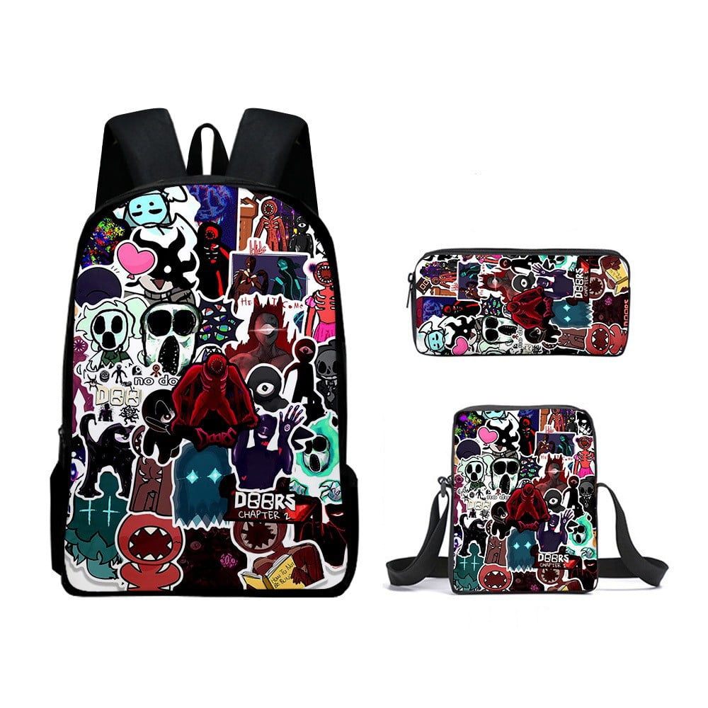 Doors Roblox Figure Teen Schoolbag, Schoolboy Cartoon Backpack ...