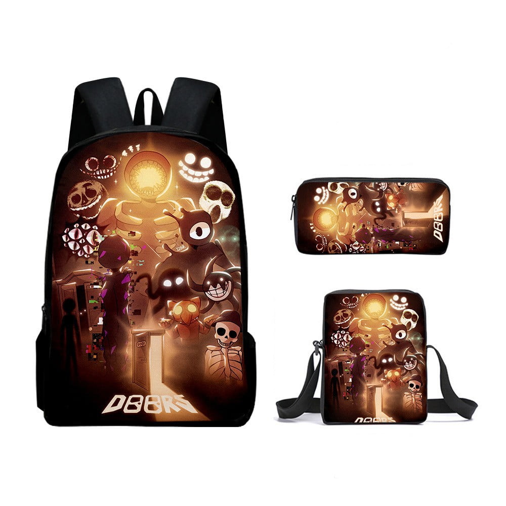 Doors Roblox Figure Teen Schoolbag, Schoolboy Cartoon Backpack ...