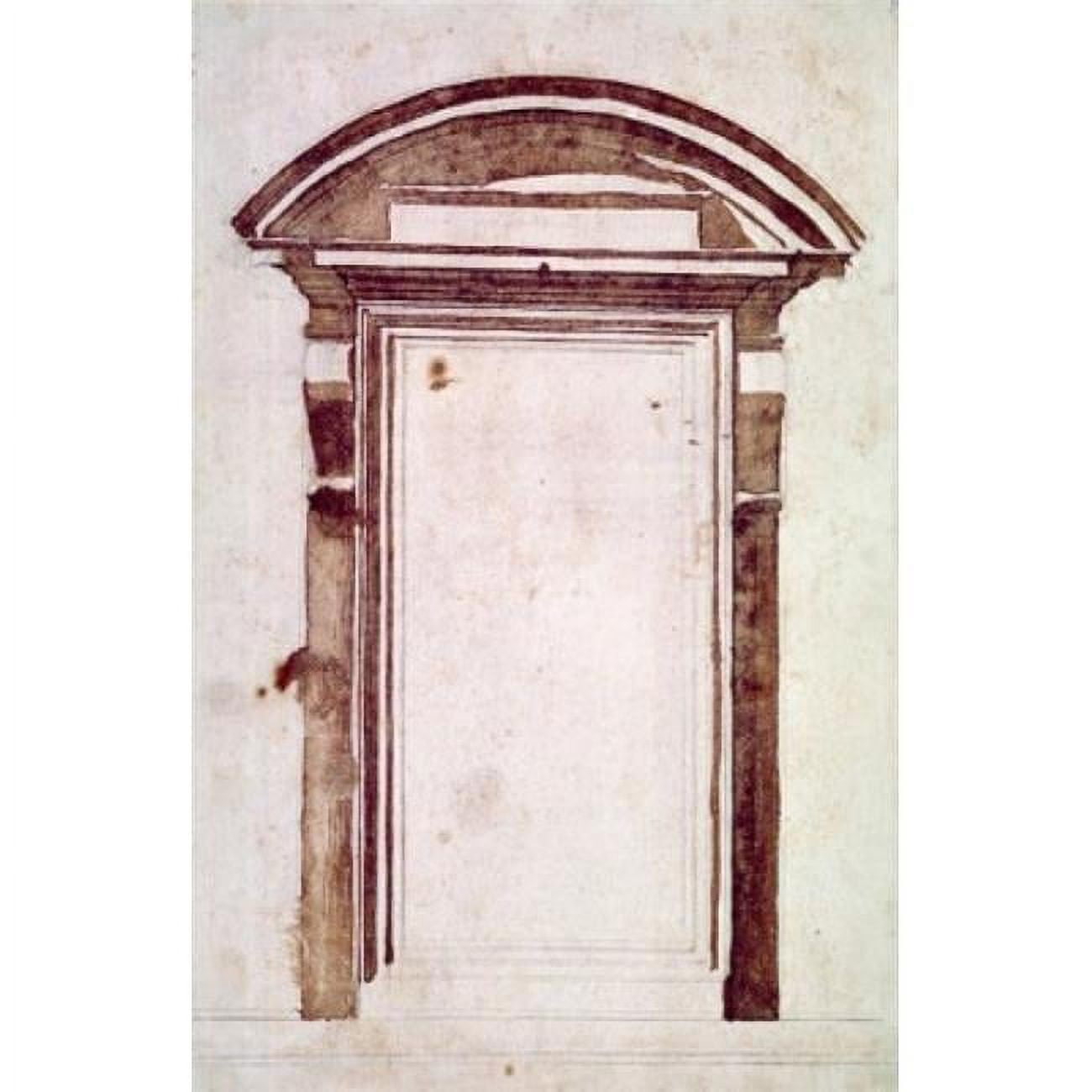 Doorway Design by Michelangelo Buonarroti Pen & Ink 1475-1564 Italy ...