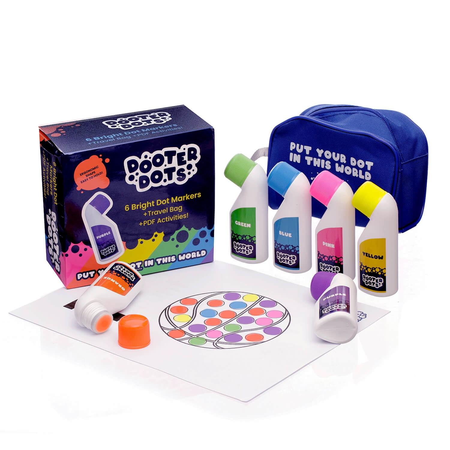 Dooter Dots Dot Markers Bingo Daubers Skinny Washable Marker - Walmart.com