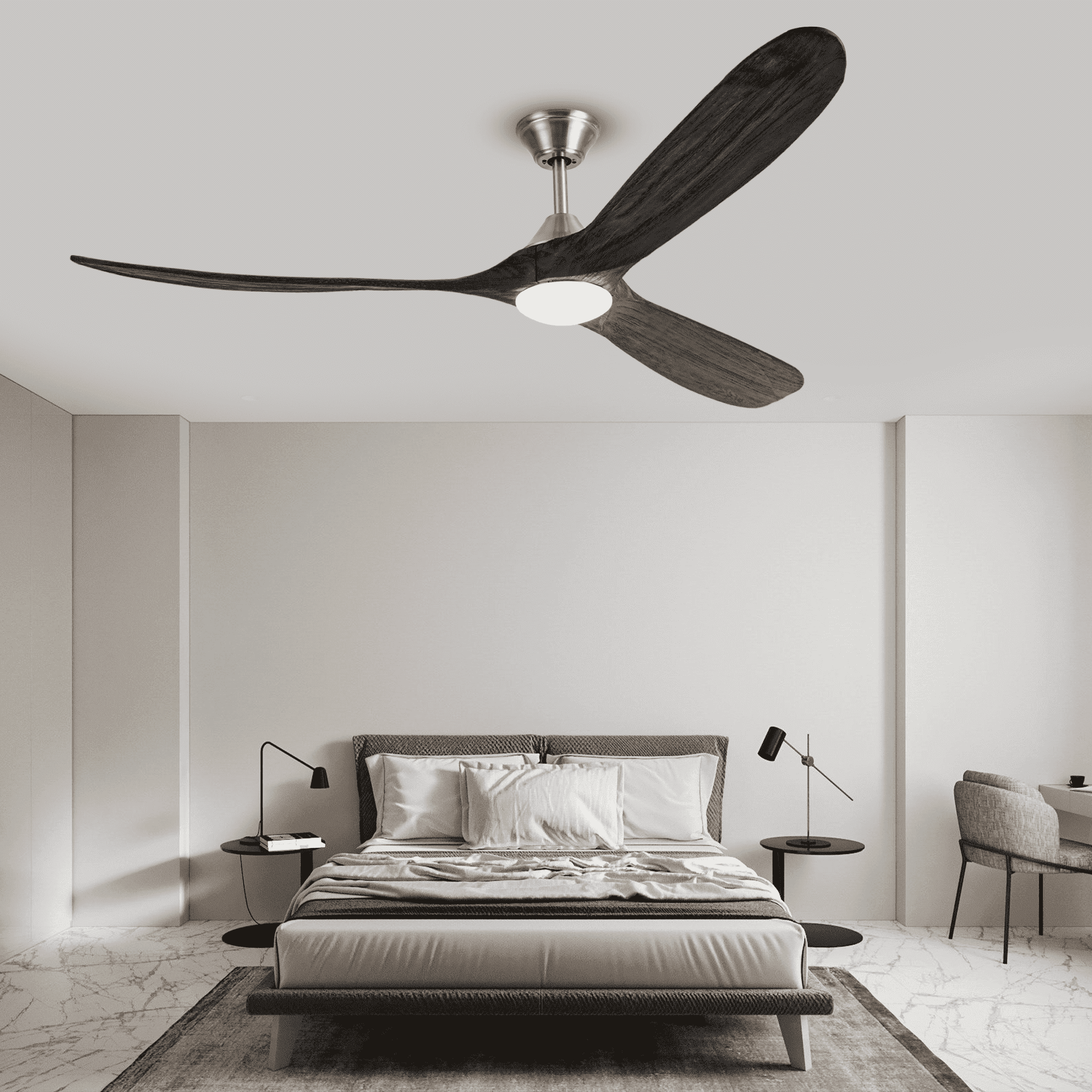 Doozoler 70 inch Large Ceiling Fan with Light and Remote, Modern 3 ...