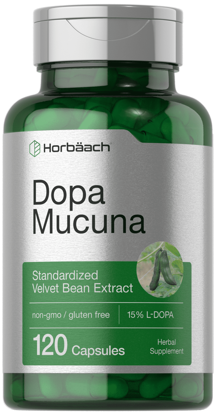 Dopa Mucuna | 120 Capsules | Velvet Bean Extract | Non-GMO & Gluten Free Herbal Supplement | by ...