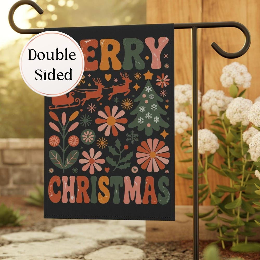 Dopaflag Boho Chri.stm.as Garden Flag: Retro Holiday Home Decor Outdoor ...