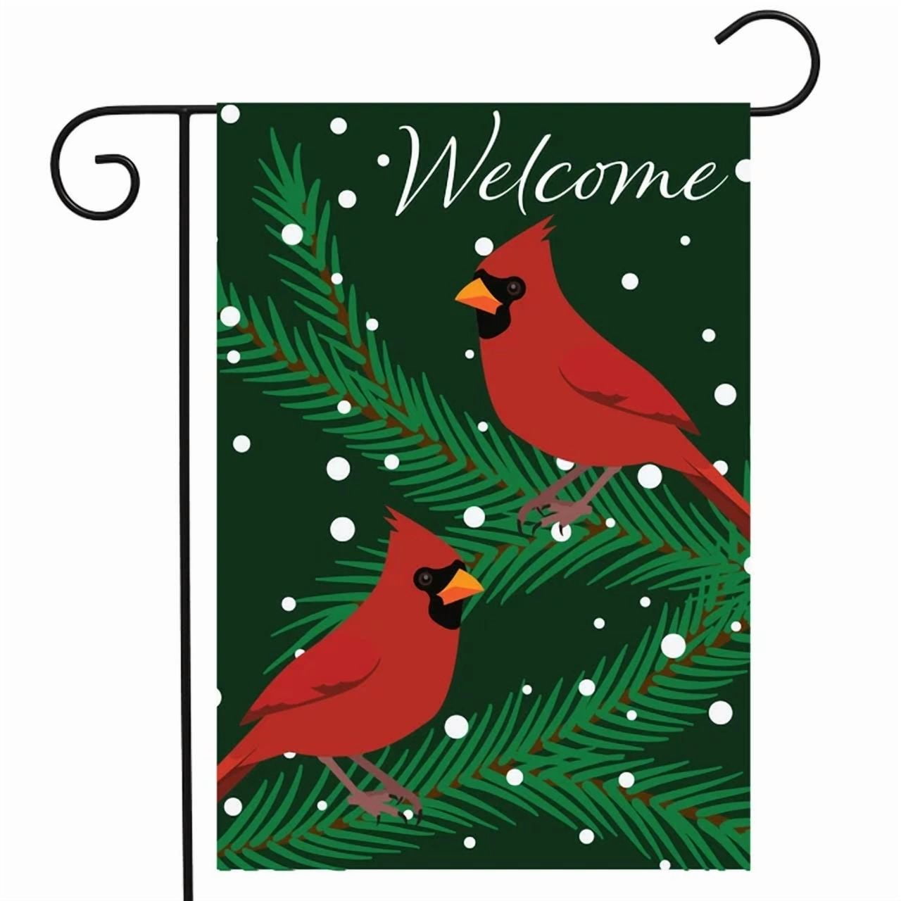 Dopaflag Cardinals in Snow Burlap Garden Flag Outdoor Flag, Home ...