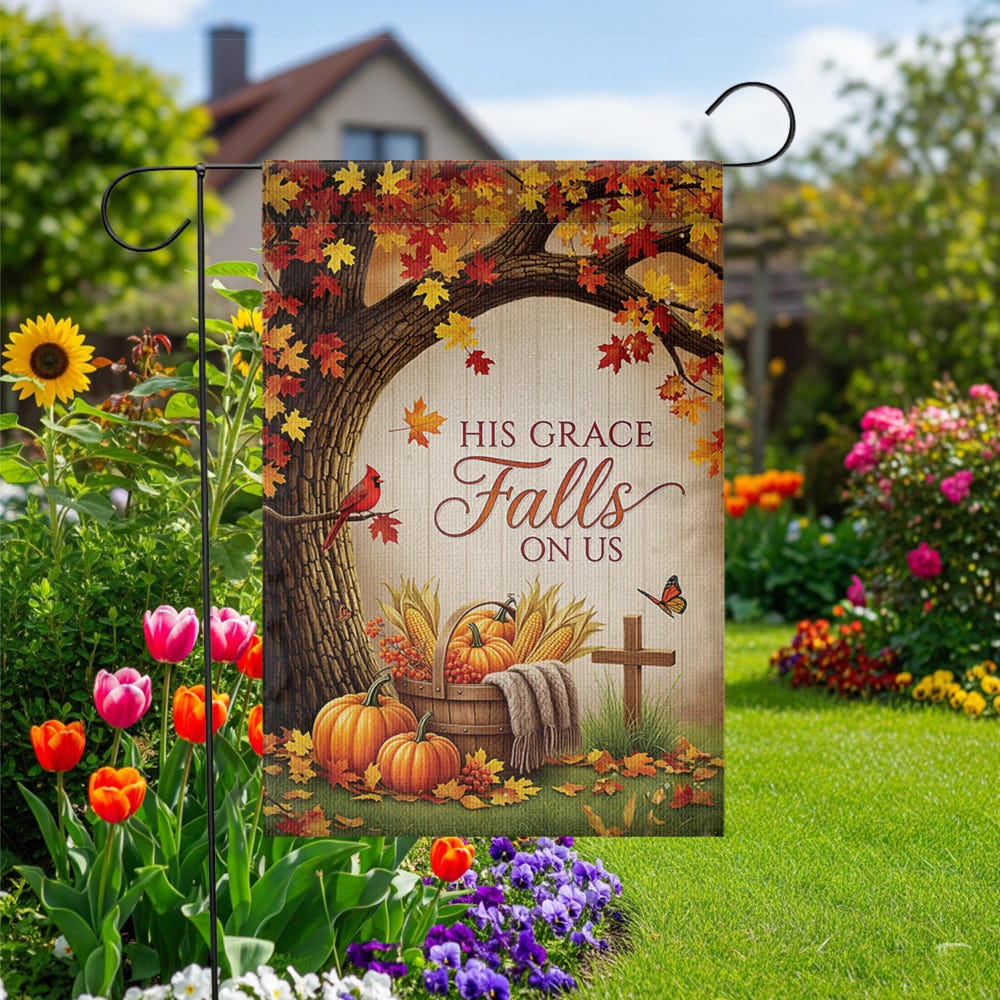 Dopaflag Christian Fall Garden Flag - His Grace Falls On Us - Autumn ...