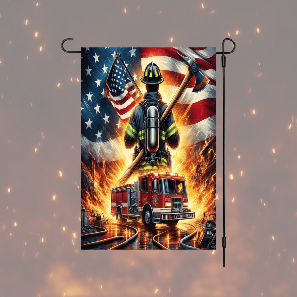 Dopaflag Firefighter Garden Flag, Fire Department Garden Flag Design ...