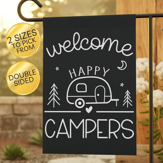 Dopaflag Garden Flag, Welcome Happy Campers Front Porch Decor, Camping ...